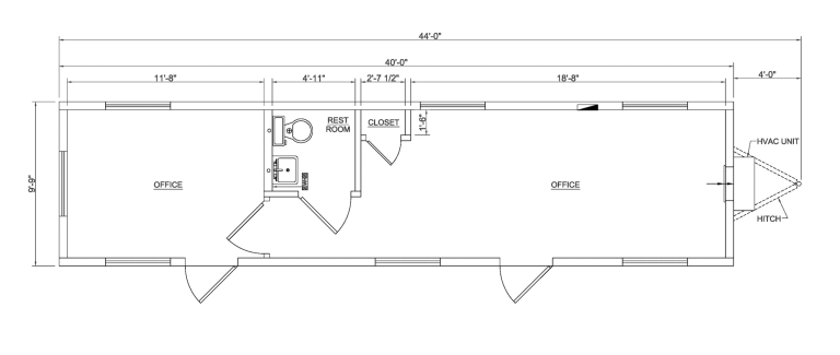 10' x 44' Mobile Office Trailer for Sale or Lease - Triumph
